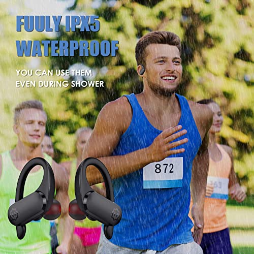 WixGear Sport Wireless Earbuds, Bluetooth 5.0 Wireless Over Ear Sport Headphones with Touch Control, and Charging Case Stereo Deep Bass Sound,30H Playtime Sweat-Proof Bluetooth Earphones with Mic