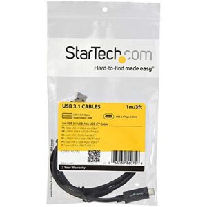 StarTech.com USB to USB C Cable - 3 ft / 1m - 10 Gbps - USB-C to USB-A - USB 2.0 Cable - USB Type C (USB31AC1M),Black