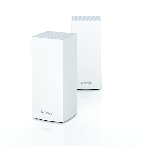 Linksys MX8000 Velop Mesh WiFi 6 System, Router Replacement Tri-Band Wireless Network for Whole Home Coverage, 5,400 Sq. ft Coverage, 80+ Devices, Speeds up to (AX4000) 4.2Gbps- 2PK