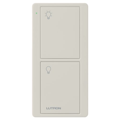 Lutron 2-Button Pico Smart Remote Control for Caséta Smart Switch, PJ2-2B-GLA-L01, Light Almond