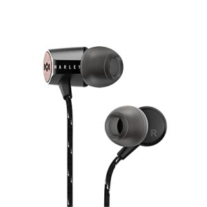 house of marley uplift 2: wired earphones with microphone and sustainable materials (black)