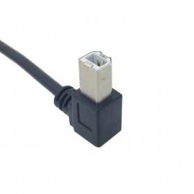 chenyang CY USB 2.0 Type B Male to Type B Female Extension Cable with Screws for Panel Mount 50cm 90 Degree Left Angled