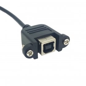 chenyang CY USB 2.0 Type B Male to Type B Female Extension Cable with Screws for Panel Mount 50cm 90 Degree Left Angled