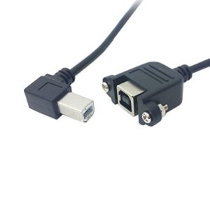 chenyang CY USB 2.0 Type B Male to Type B Female Extension Cable with Screws for Panel Mount 50cm 90 Degree Left Angled