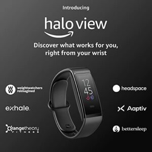 Amazon Halo View fitness tracker, with color display for at-a-glance access to heart rate, activity, and sleep tracking – Active Black – Medium/Large