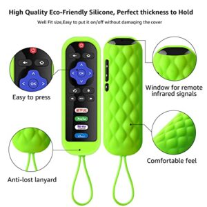 [2Pack] TCL roku tv Remote Cover,Compatible with RC280 RC282 Remote with Buttons for Netflix, Sling, Hulu, Now or Vudu/ESPN | 4K UHD Roku LED TV - 50S435 | Roku TV - 32S335 | (Luminous Green + Blue)