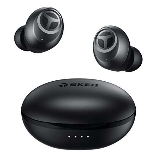 SKEG T10 Pro Wireless Earbuds Bluetooth Headhones with Deep Bass, Wireless Fast Charging, 32 H Battery Life, 4 Microphones Bluetooth 5.3 Earphones for Workout Sports