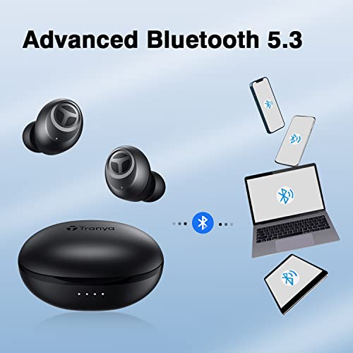 SKEG T10 Pro Wireless Earbuds Bluetooth Headhones with Deep Bass, Wireless Fast Charging, 32 H Battery Life, 4 Microphones Bluetooth 5.3 Earphones for Workout Sports