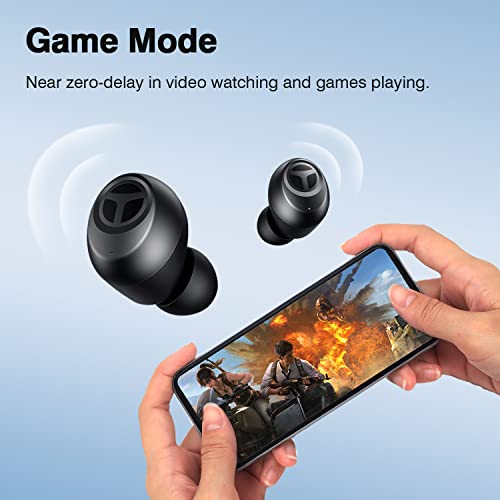 SKEG T10 Pro Wireless Earbuds Bluetooth Headhones with Deep Bass, Wireless Fast Charging, 32 H Battery Life, 4 Microphones Bluetooth 5.3 Earphones for Workout Sports