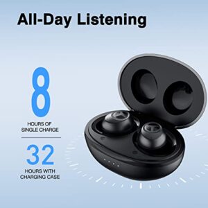 SKEG T10 Pro Wireless Earbuds Bluetooth Headhones with Deep Bass, Wireless Fast Charging, 32 H Battery Life, 4 Microphones Bluetooth 5.3 Earphones for Workout Sports