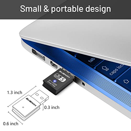 USB WiFi Bluetooth Adapter 2-in-1,Bluetooth Wireless External Receiver，600Mbps 2.4/5.8Ghz Dual Band Wireless Network,Plug and Play, for PC/Laptop/Desktop,Support Win7/8/8.1/10/Win 11