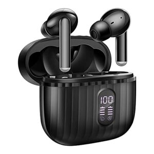 true wireless earbuds,bluetooth earbuds ipx5 waterproof, touch control,hifi stereo in-ear headphones,36h playtime with fast charging case, suitable for sports and business (black)