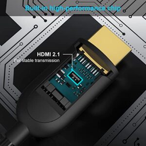 huaham 8K Fiber Optic HDMI Cable 6.6ft, 48Gbps Ultra High Speed HDMI 2.1 Cable 8K@60Hz 4K@120Hz, Support eARC RTX 3090 HDCP 2.2&2.3 Dolby Compatible with PS5, Xbox Series X, Roku/Fire/Sony/LG CX TV