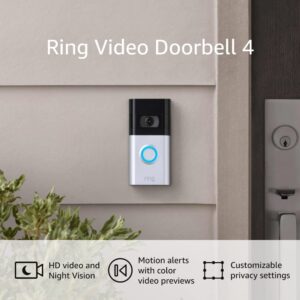 Certified Refurbished Ring Video Doorbell 4 – improved 4-second color video previews plus easy installation, and enhanced wifi – 2021 release