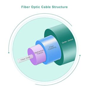 Fiber Patch Cable - LC to LC OM3 10Gb/Gigabit Multi-Mode Jumper Duplex 50/125 LSZH Fiber Optic Cord for SFP Transceiver, Computer Fiber Networks and Fiber Test Equipment, 30-Meter(100ft)