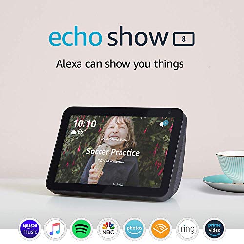 Certified Refurbished Echo Show 8 (1st Gen, 2019 release) -- HD smart display with Alexa – stay connected with video calling - Charcoal