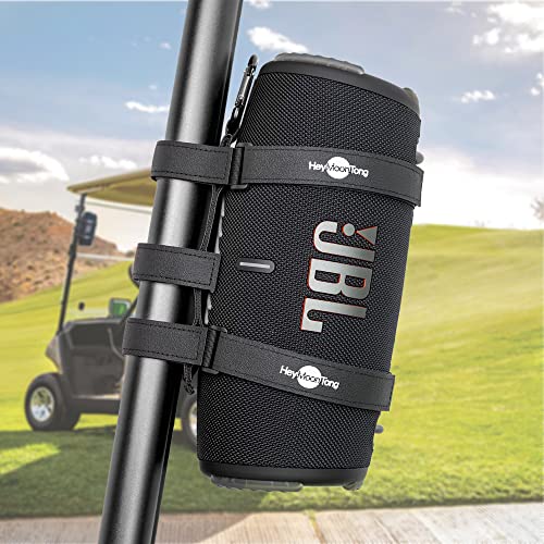 HeyMoonTong Big Portable Speaker Mount for Large Bluetooth Speakers with 12''-20'' Circumference, Waterproof Adjustable Strap Accessory Holder Fits UTV Golf Cart Bike or Boat Railing/Cross bar/Frame