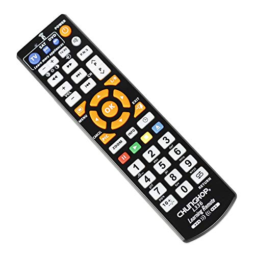 CHUNGHOP Universal IR Learning Remote Control for Smart TV VCR CBL DVD SAT STR-TV CD VCD HI-FI, for All Brands IR Remote 3 in 1 Programmable Controller L336