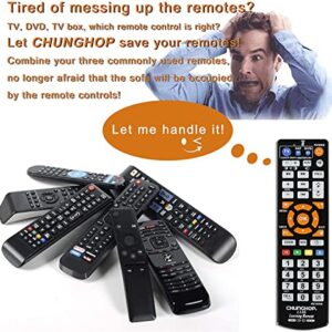 CHUNGHOP Universal IR Learning Remote Control for Smart TV VCR CBL DVD SAT STR-TV CD VCD HI-FI, for All Brands IR Remote 3 in 1 Programmable Controller L336