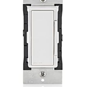 Leviton DN6HD-2RW Decora Smart No-Neutral 600W Dimmer, Requires MLWSB Wi-Fi Bridge to Work with My Leviton, Alexa, Hey Google, HomeKit/Siri, White