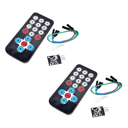 KOOBOOK 2Pcs Infrared IR Remote Control Sensor Module Kits for Arduino(Remote Control + Receiver Board)