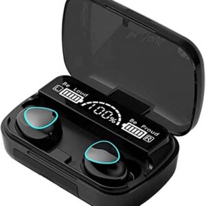 Wireless Earbuds,Bluetooth 5.1 Powerful Bass True Wireless Earphones,IPX6 Waterproof Touch Control HiFi Stereo Sound In Ear CVC8.0 Tech Noise Reduction Headphones with Mic,One-Step Pairing,LED Display