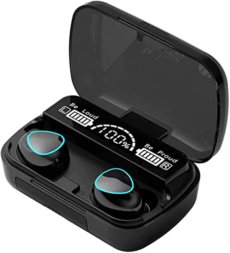 Wireless Earbuds,Bluetooth 5.1 Powerful Bass True Wireless Earphones,IPX6 Waterproof Touch Control HiFi Stereo Sound In Ear CVC8.0 Tech Noise Reduction Headphones with Mic,One-Step Pairing,LED Display