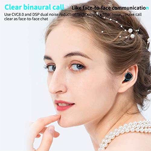 Wireless Earbuds,Bluetooth 5.1 Powerful Bass True Wireless Earphones,IPX6 Waterproof Touch Control HiFi Stereo Sound In Ear CVC8.0 Tech Noise Reduction Headphones with Mic,One-Step Pairing,LED Display