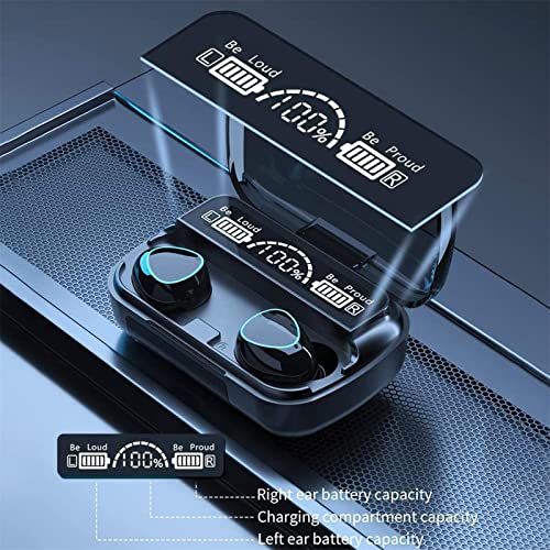 Wireless Earbuds,Bluetooth 5.1 Powerful Bass True Wireless Earphones,IPX6 Waterproof Touch Control HiFi Stereo Sound In Ear CVC8.0 Tech Noise Reduction Headphones with Mic,One-Step Pairing,LED Display