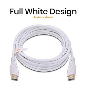 Ipax 15ft Long White High Speed HDMI 2.0 Cable with Ethernet 3D 4K@60Hz Ultra HD UHD Laptop to TV Television Compatible with for Roku TV Asus Vivobook HP Samsung Viotek Vizio LG Sharp Fire TV Cube