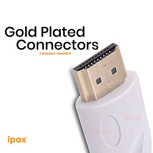 Ipax 15ft Long White High Speed HDMI 2.0 Cable with Ethernet 3D 4K@60Hz Ultra HD UHD Laptop to TV Television Compatible with for Roku TV Asus Vivobook HP Samsung Viotek Vizio LG Sharp Fire TV Cube