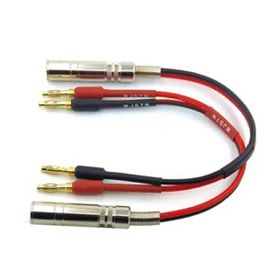 WJSTN 1/4 TS to Banana Plug Speaker Cable 6.35 mm 1/4" Female to Banana Plug Speaker Mono Adapter 8 inches 2pack