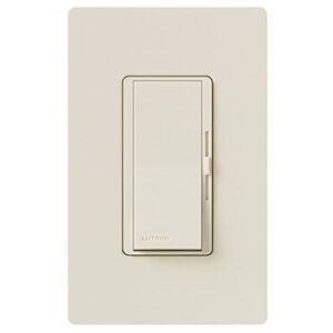 lutron diva dimmer switch for incandescent bulbs, 600-watt/single-pole, dv-600ph-la, light almond