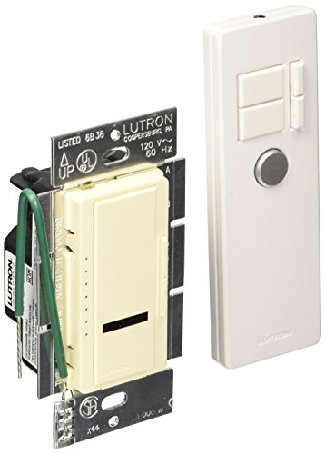 Lutron Maestro 1000-Watt IR Dimmer Switch for Incandescent and Halogen Bulbs, Single-Pole, with IR Remote Control MIR-1000T-AL, Almond