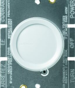 Lutron Rotary Dimmer for Incandescent Bulbs, 600-Watt Single-Pole Preset, D-600P-WH, White