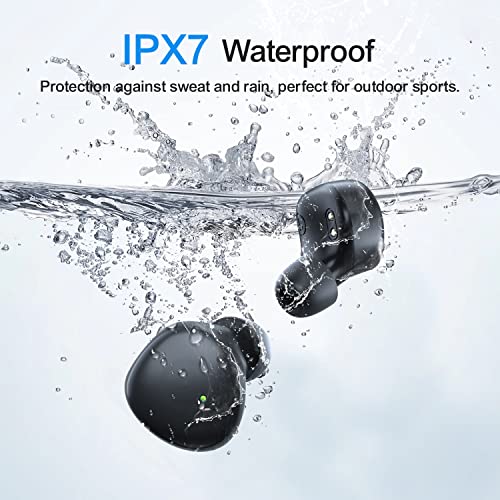 Vilard Wireless Earbuds Bluetooth Headphones for iPhone&Android Noise Cancelling IPX7 Waterproof HD Stereo Headset Professional Tuning Powerful Bass and Mids Cell Phone Computer Laptop Sports