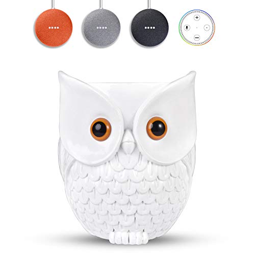 KeyEntre Owl Shape Smart Home Guard Owl Statue Crafted Guard Station for Google Home Mini Google Nest Mini (2nd Gen) Dot 2rd/ 3rd/4rd Generation Station Clean Space Saving Guard Holder Guard Station