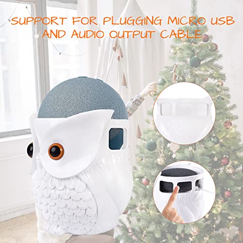 KeyEntre Owl Shape Smart Home Guard Owl Statue Crafted Guard Station for Google Home Mini Google Nest Mini (2nd Gen) Dot 2rd/ 3rd/4rd Generation Station Clean Space Saving Guard Holder Guard Station