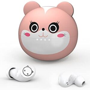 Togetface Kids Bluetooth Earphones - Pink Wireless Kids Earbuds - as a Gift for Kids to use at School 36 Hours Playtime Cordless Girls Earbuds - Cartoon Kids Headphones - for iPhone Android