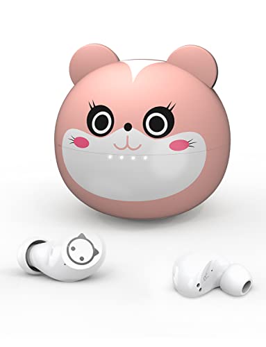 Togetface Kids Bluetooth Earphones - Pink Wireless Kids Earbuds - as a Gift for Kids to use at School 36 Hours Playtime Cordless Girls Earbuds - Cartoon Kids Headphones - for iPhone Android