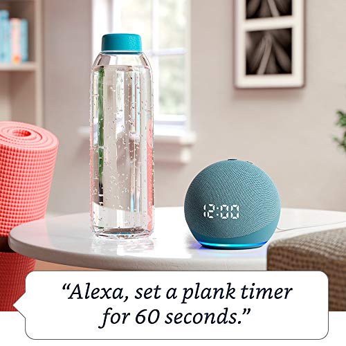 Certified Refurbished Echo (4th Gen) with clock | With premium sound, smart home hub, and Alexa