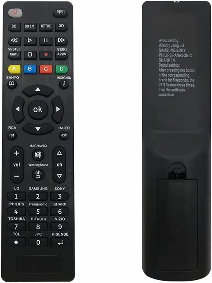 Universal Remote Control for Samsung, Sharp, LG, Sony, Panasonic, Toshiba,TCL Smart TVs and Other Brands with Netflix Smart TVs Remote Control