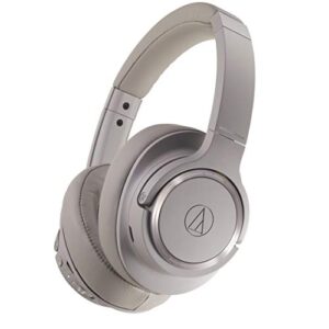 audio-technica ath-sr50bt bluetooth wireless over-ear headphones, brown-gray