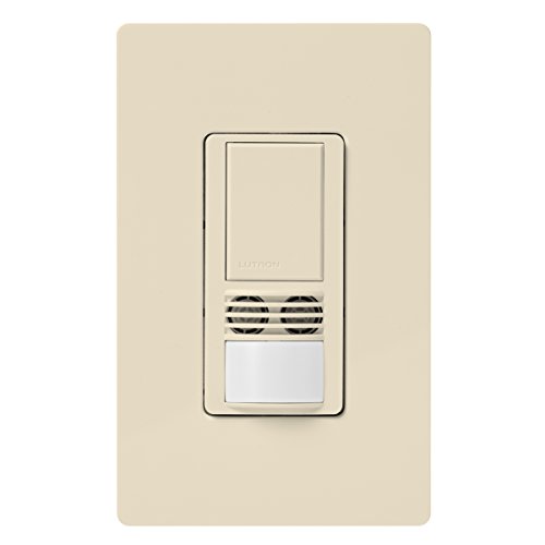 Lutron Maestro Dual Tech Occupancy Sensor Switch, neutral required, 6 Amp 3-Way/Multi-Location, MS-B102-LA, Light Almond