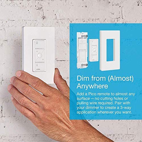 Lutron Caseta Smart Home Dimmer Switch, Compatible with Alexa, Apple HomeKit, and The Google Assistant | for LED Light Bulbs, Incandescent Bulbs and Halogen Bulbs | PD-6WCL-LA | Light Almond 3-Pack