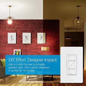 Lutron Caseta Smart Home Dimmer Switch, Compatible with Alexa, Apple HomeKit, and The Google Assistant | for LED Light Bulbs, Incandescent Bulbs and Halogen Bulbs | PD-6WCL-LA | Light Almond 3-Pack