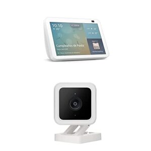 echo show 8 (2nd gen, 2021 release) | hd smart display with alexa and 13 mp camera | glacier white | with wyze cam v3 bundle