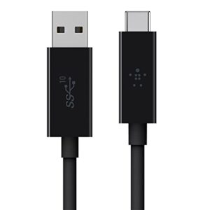 belkin f2cu029bt1m-blk 3.1 usb-a to usb-c cable, 3ft