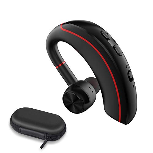 Bluetooth Headset Bluetooth V5.0 Earpiece Wireless Business Headphones Stereo Earphone with Noise Reduction Mic for Cell Phones, Skype, Office/Work Out/Trucker Driving