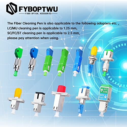 fyboptwu - 2 pcs Fiber Optic Cleaner Fiber Optic Tools Fiber Cleaning Pen for LC/MU Connector & SC/ST/FC Connector